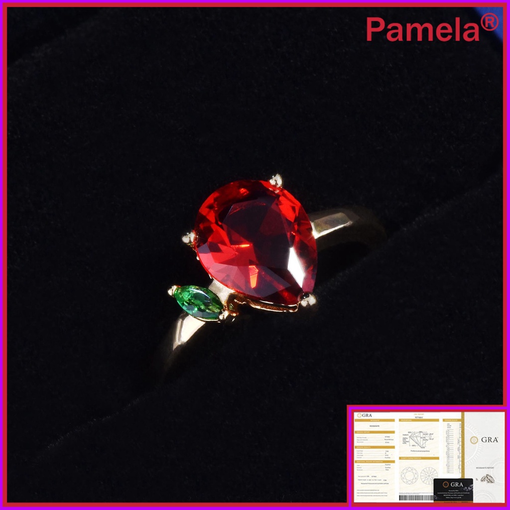 [With GRA Certificate]2022 New Pigeons-Blood Ruby Ring 18K Drop-Shaped ...