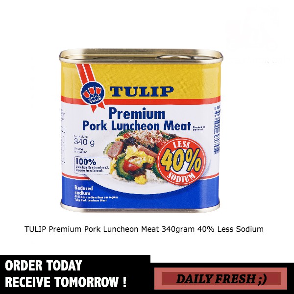 TULIP Premium Pork Luncheon Meat 40% Less Sodium 340gram | Shopee Malaysia