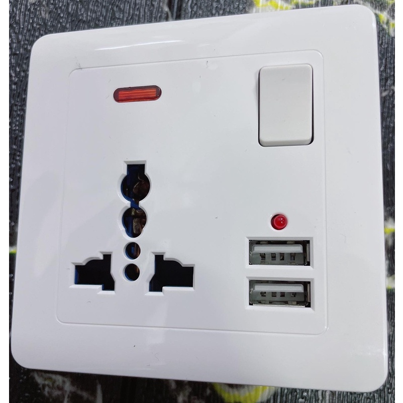 13a plug socket white / wooden with usb port socket universal plug pin ...