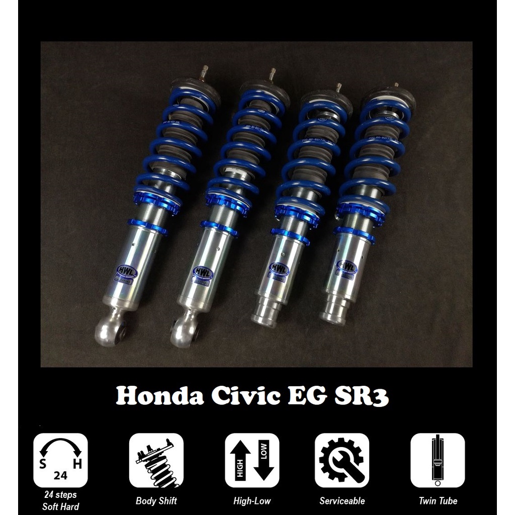 Honda Civic EG SR3 1992+ - HWL MT1bs series fully adjustable absorber ...