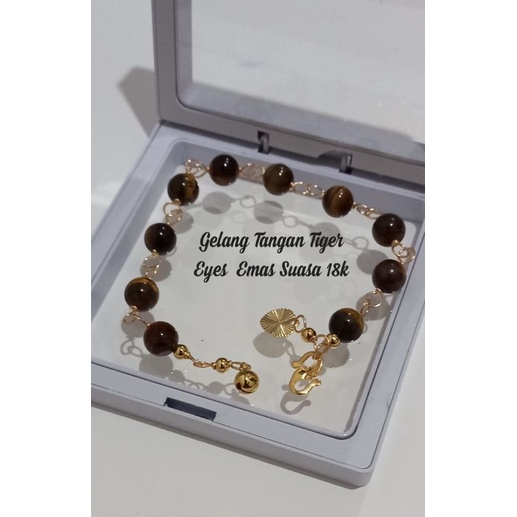 Gelang Tangan Tiger Eyes asli Suasa | Shopee Malaysia