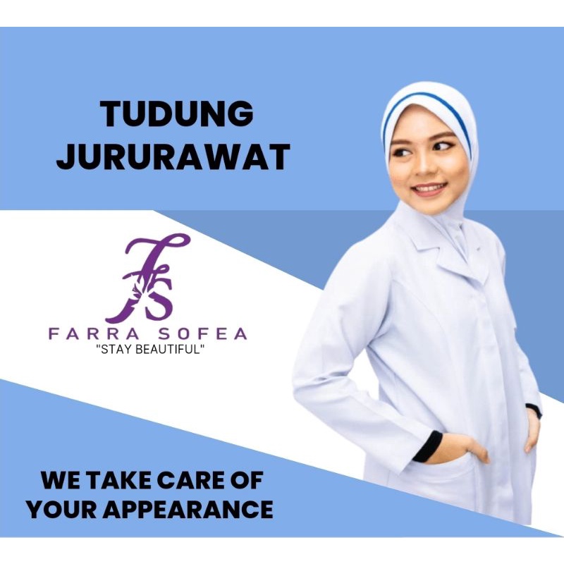 TUDUNG STAFF NURSE LACE LINE BIRU LYCRA AWNING SCUBA 💙 TUDUNG JURURAWAT ...