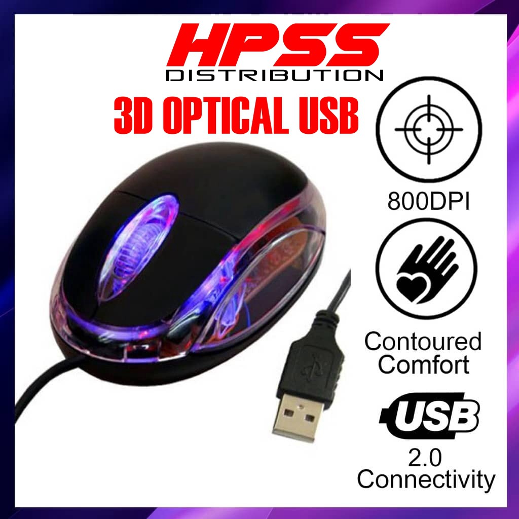 1YEAR WARRANTY 3D OPTICAL USB 800DPI MOUSE WITH SCROLL. SIMILAR TO M800 ...