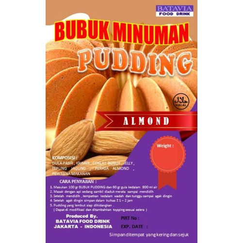 Almond Flavored Silky Pudding Powder 1kg | Shopee Malaysia