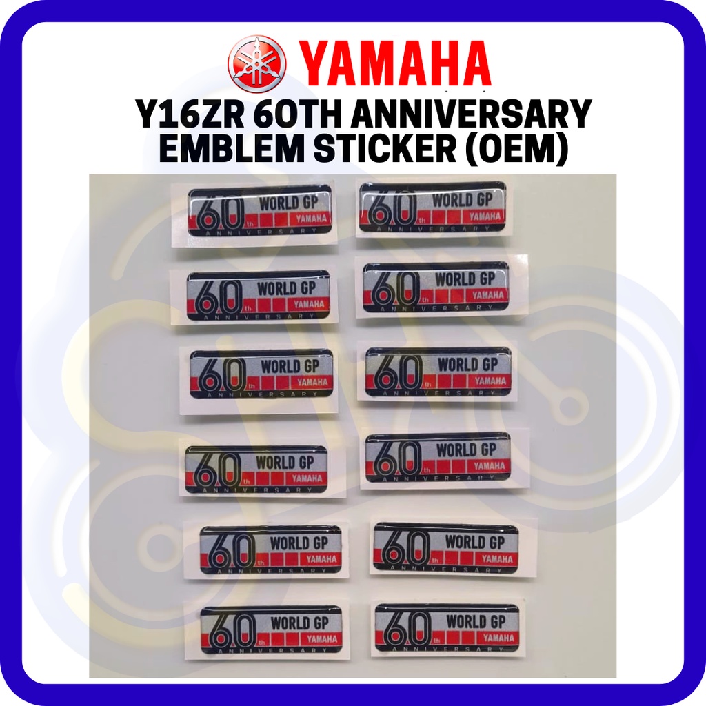 YAMAHA Y16ZR 60TH ANNIVERSARY EMBLEM STICKER OEM GRAPHIC STICKER OEM 60 ...