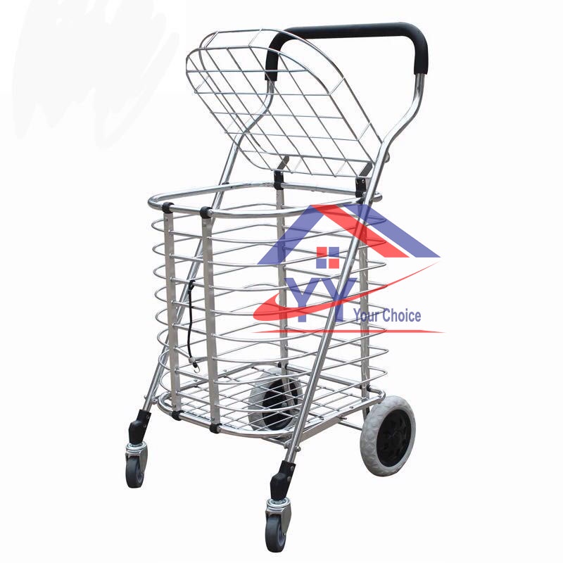Aluminium Anti Rust Foldable Market Trolley with Cover Portable/Kereta ...