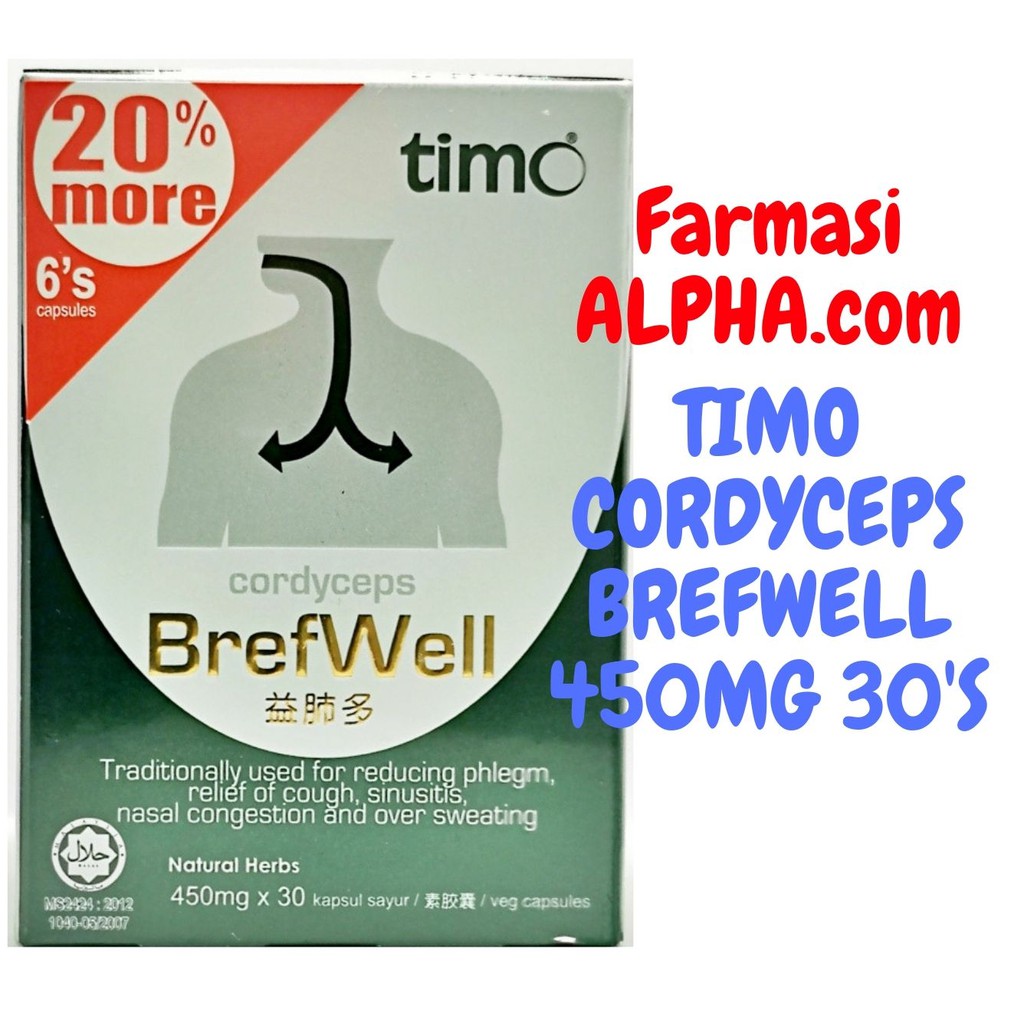 Timo Brefwell Cordyceps 450mg 30's With Free Gift | Shopee Malaysia