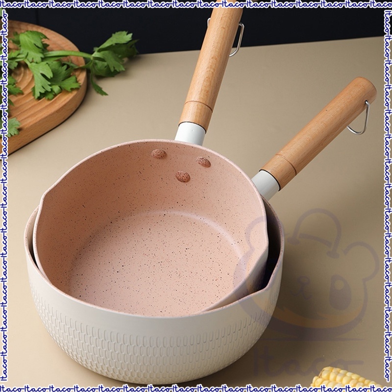 ITACO White Japanese Yukihira Wooden Handle Aluminium Snow Pan 雪平锅不沾锅 ...