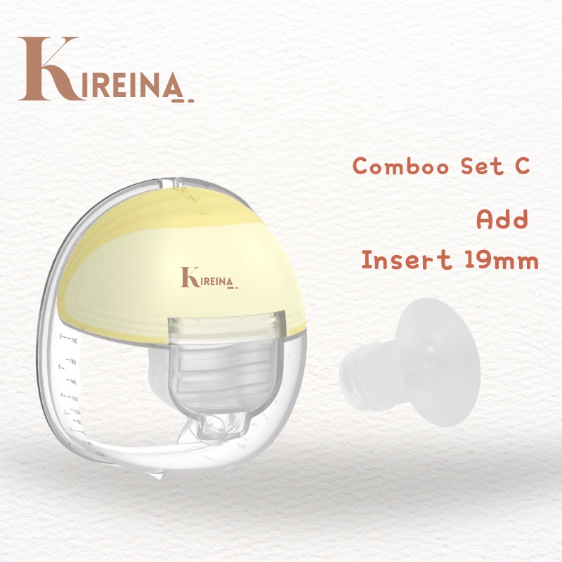Kireina Lemon Wearable Breast Pump 24mm or 27mm + Insert 17mm / 19mm ...