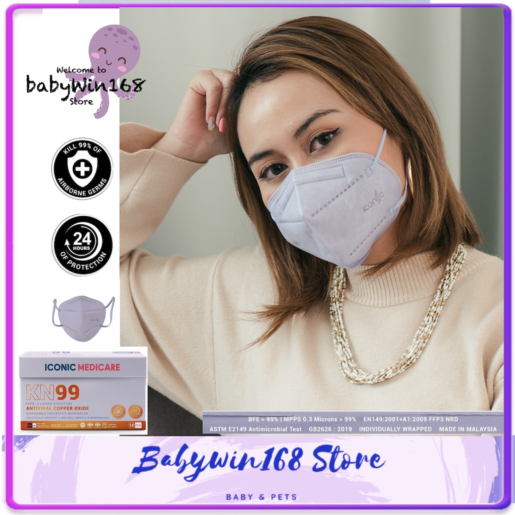 Iconic Medicare KN99 | FFP3 5 Layers Antiviral Copper Oxide Protective Respirator Face Mask ...
