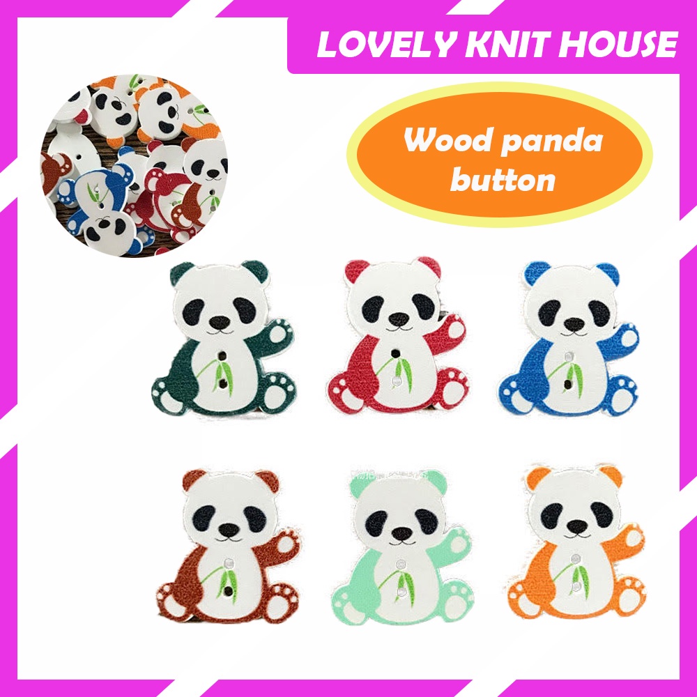 10 pcs Panda Button Wood Button Butang Kayu | Shopee Malaysia