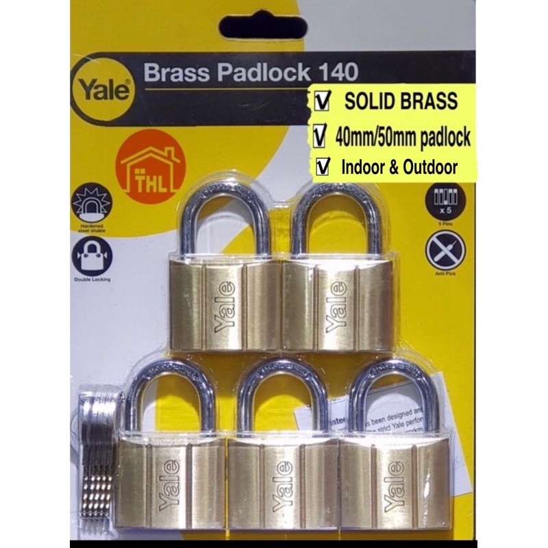YALE Solid Brass High Security Key Alike Padlock | Shopee Malaysia