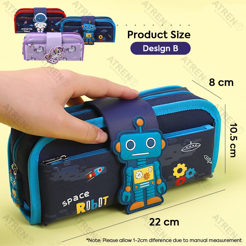 3D Pencil Box Kid School Detachable Stationery Hard Case Big Size ...