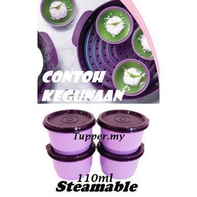 *purple Snack cup*Tupperware steamable snack jelly kuih cup 110ml ...