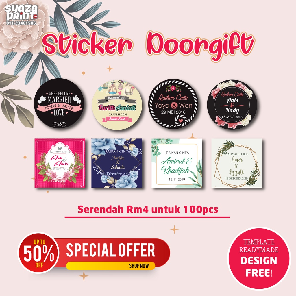 STICKER KAHWIN/STICKER GIFT/ STICKER MAJLIS / STICKER BIRTHDAY MURAH ...