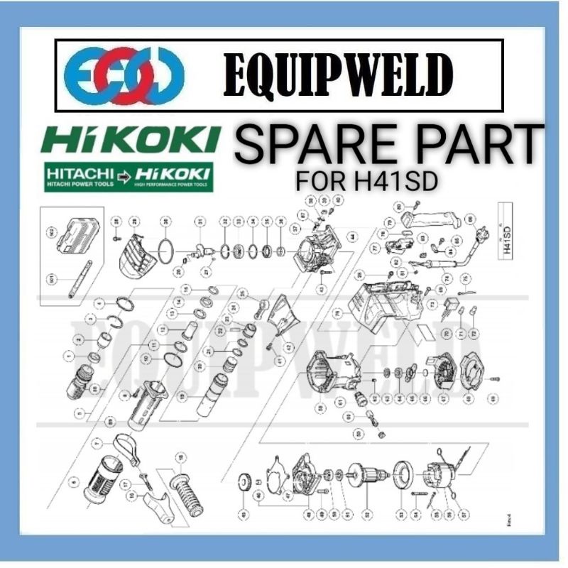 SPARE PART - HIKOKI HITACHI CYLINDER CASE / HOUSING FOR H41SD ...