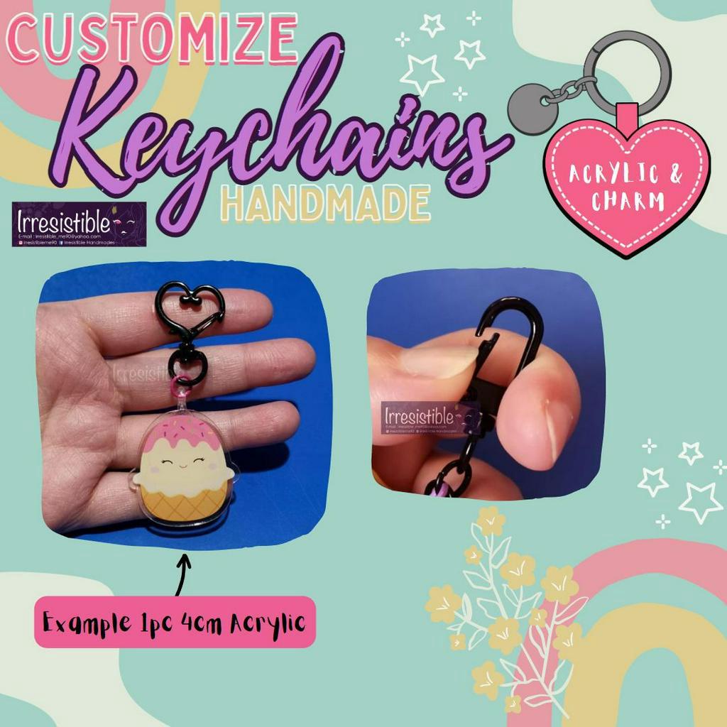 Customize Your own Keychains (Normal Size Charms / 4cm Acrylic) DIY ...