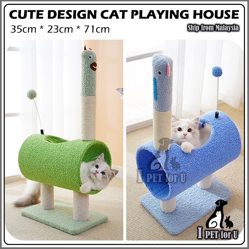 【Local Stock】Bruce Cartoon Little Dinosaur Cat Tree Cat Tunnel Sisal ...