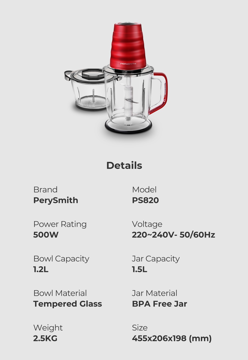 PerySmith 2 In 1 Multi Chopper Easy Cooking Series PS820 | Shopee Malaysia