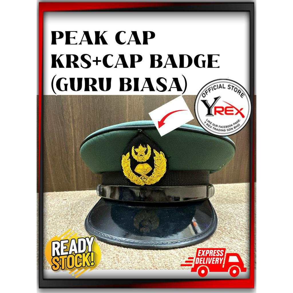 PEAK CAP KRS SEKALI CAP BADGE (PELBAGAI SAIZ)-GURU BIASA-LEFTENAN MUDA ...