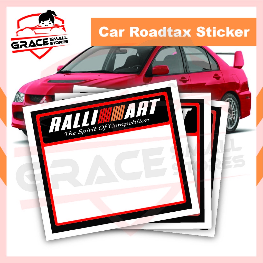 Car Roadtax Sticker Mitsubishi Ralliart Mivec The spirit of competition ...