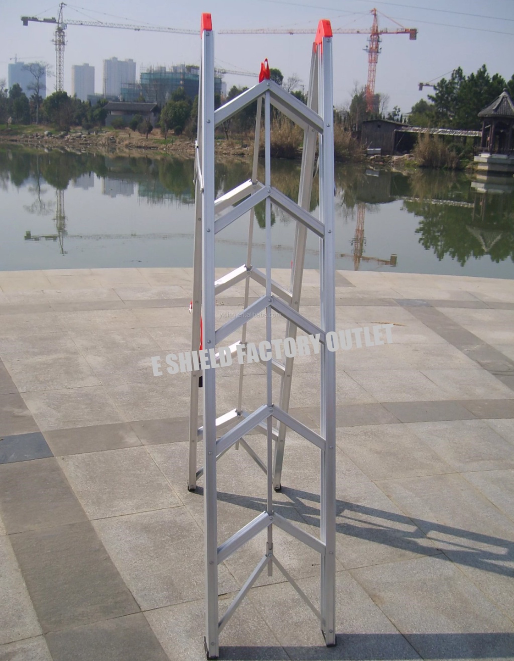5 Steps Foldable Stick Ladder Aluminum Portable Ladder Tangga Lipat ...