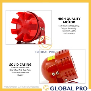 Mini Motor Siren AC240V / DC24V Horn Home Alarm House Lorry Red Metal ...