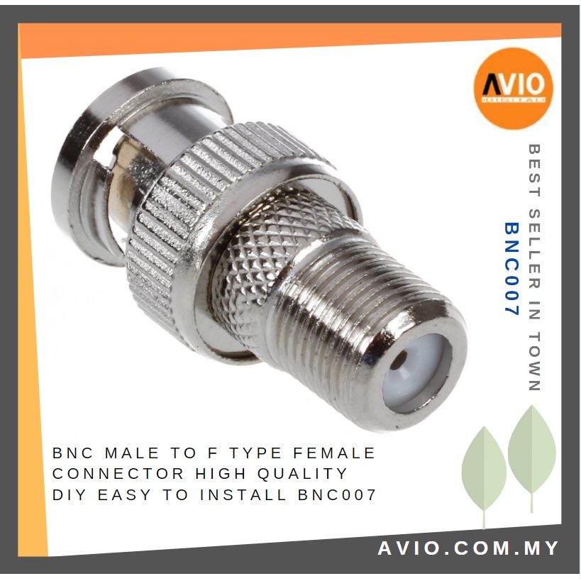 BNC Male to F Type Female Connector High Quality DIY Easy to Install CCTV use BNC007 | Shopee ...