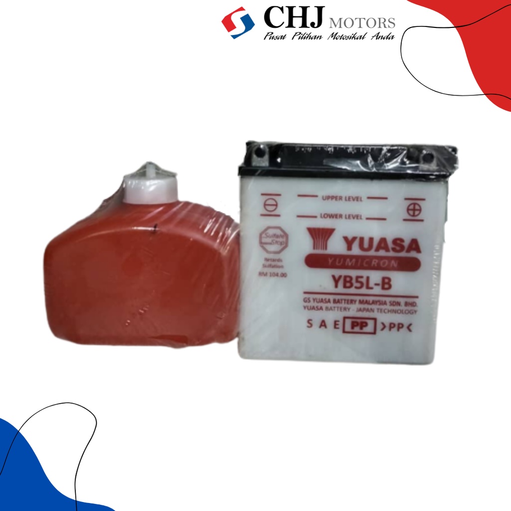 YUASA YB5L -B CONVENTIONAL BATTERY FOR MOTOR WITH STARTER | Shopee Malaysia