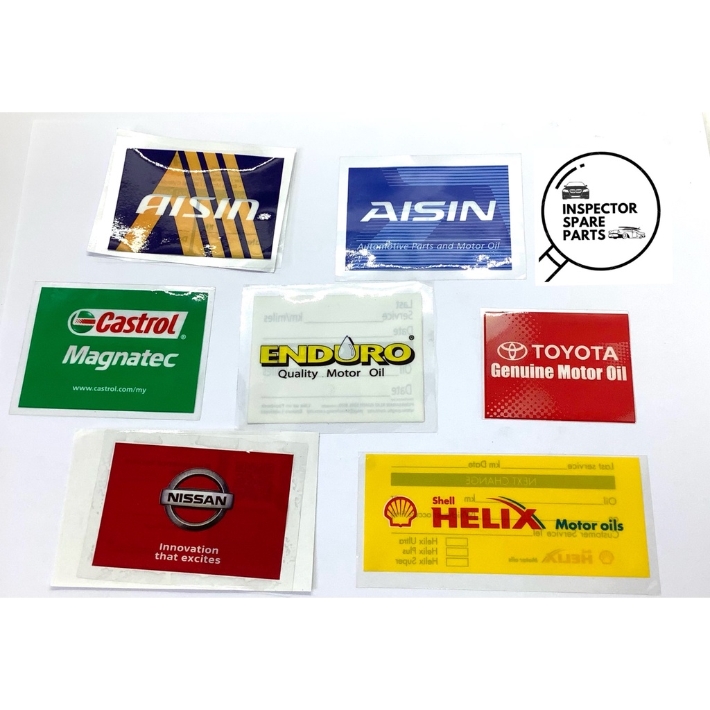 GOOD QUALITY STICKER MILEAGE CASTROL AISIN TOYOTA NISSAN SHELL ENDURO ...