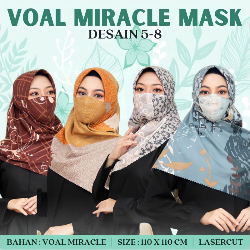 (3Ncore) Hijab MOTIF VOAL MIRACLE Mask BY UMAMA / HIJAB Mask / HIJAB ...