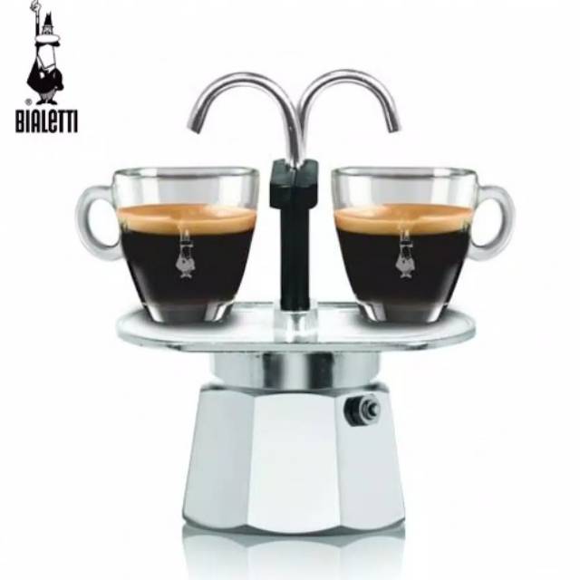 Bialetti Mini Express Espresso Coffee Maker 2 Cups Moka Pot Cups Coffee ...