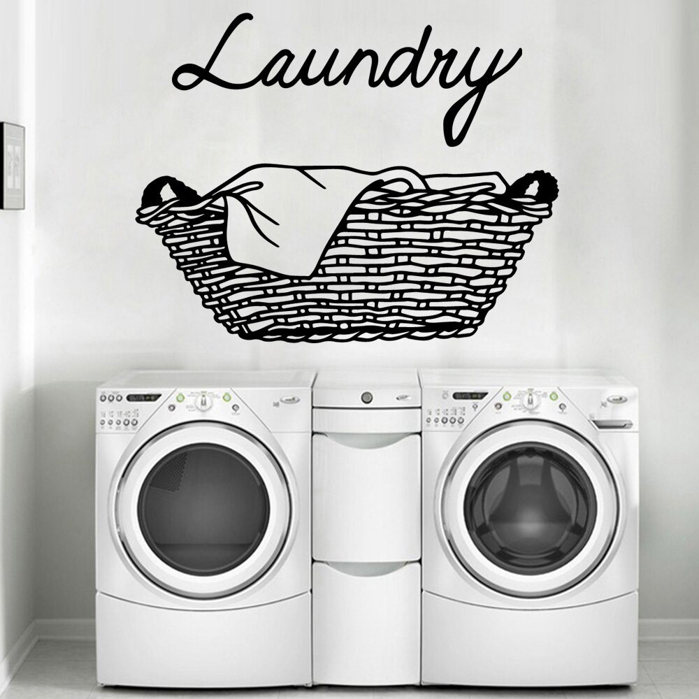 Laundry Art Vintyl Wall Stickers Removable Wallpaper For Laundry Home ...