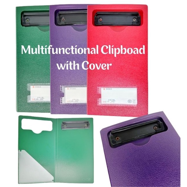 [1 pcs] Hua Jie Multifunctional Hard Cover Color Clipboard | Long ...