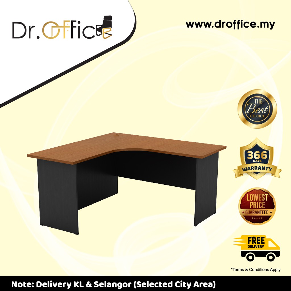 M-GL552 L-SHAPE TABLE | MEJA L SHAPE | MEJA PEJABAT | OFFICE TABLE ...