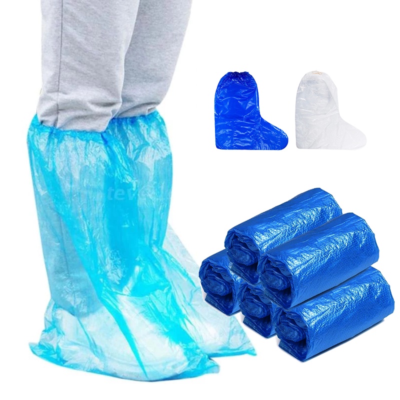 Waterproof Rain Shoe Covers / Thick Plastic Disposable Non-Slip PE ...
