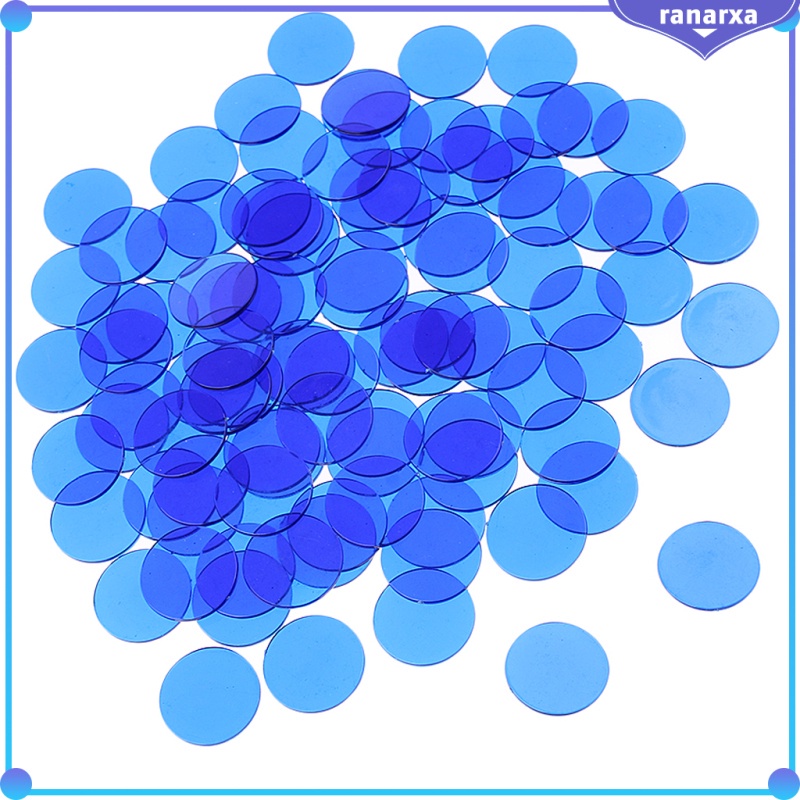 [ranarxaMY] Pack of 100 Bingo Chips (Multi Color) 1.5cm Translucent ...