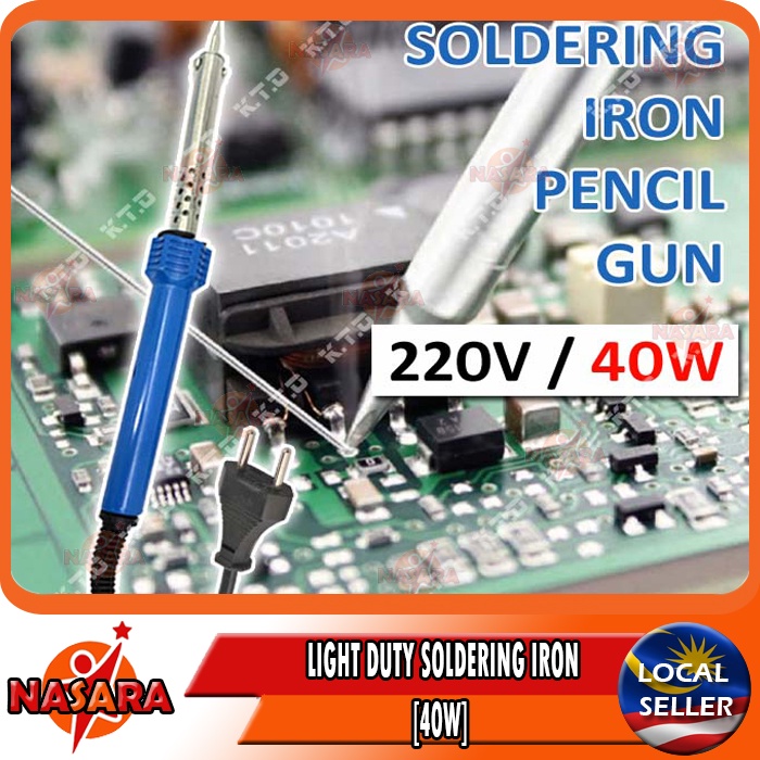 NASARA ~ [40W, 40W+2M, 2M] 220V LIGHT SOLDERING IRON PENCIL GUN ...