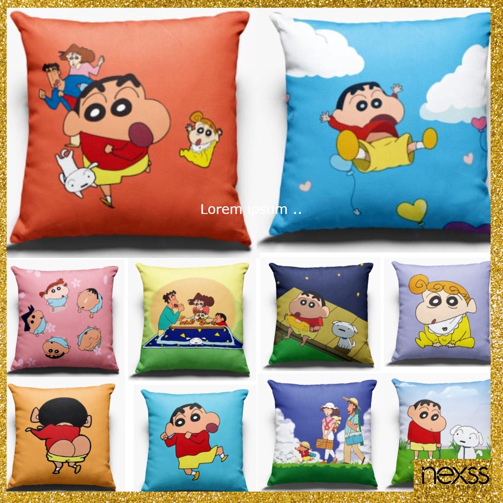 Square pillow Cartoon Crayon Shin Chan Pattern Pillow Cover 蜡笔小新(nexss ...