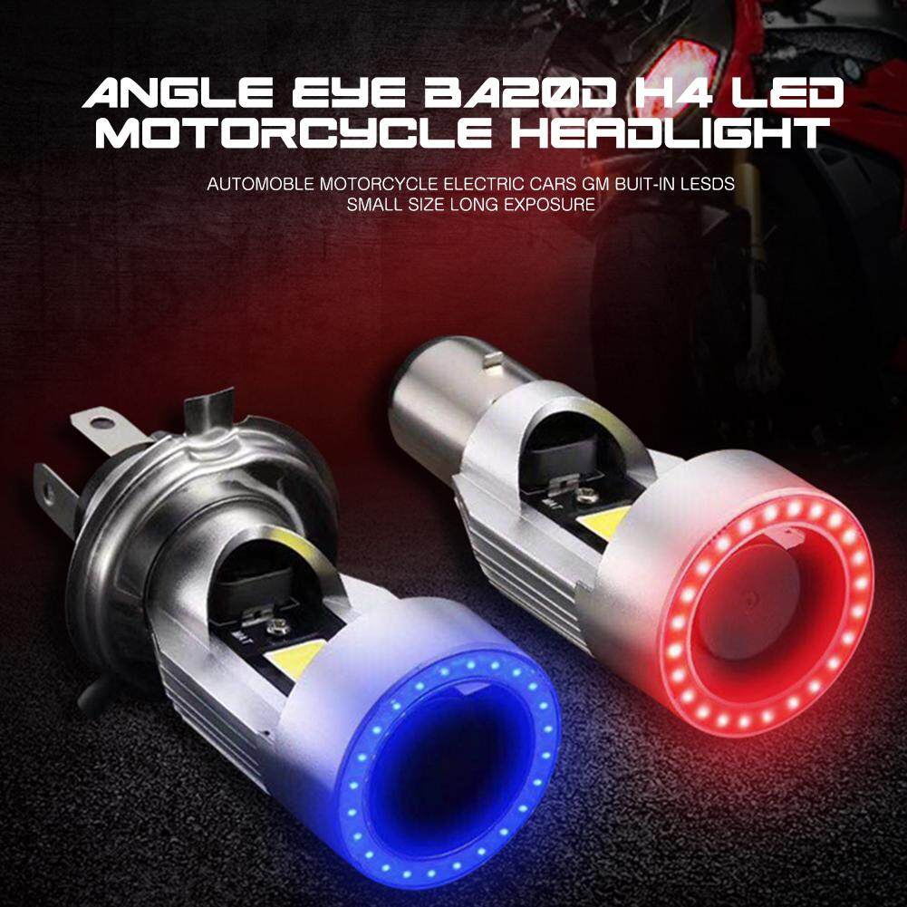 1pc H4 BA20D Motorcycle Angel Eye LED Headlight H6 Scooter Motorbike ...