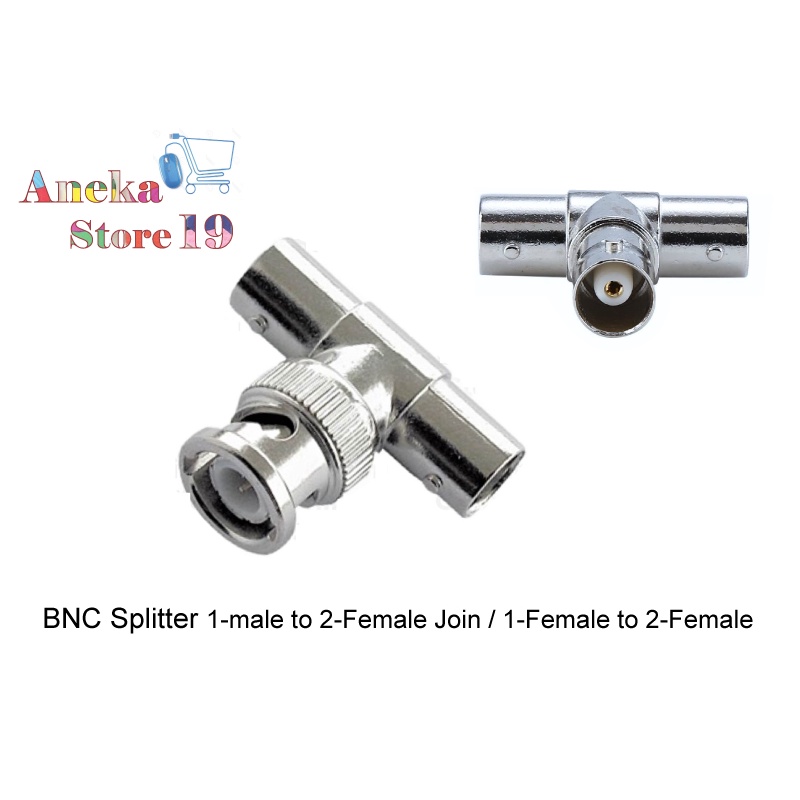 CCTV Camera Splitter BNC T-Joint 1-Male to 2-Female BNC connect 1 ...