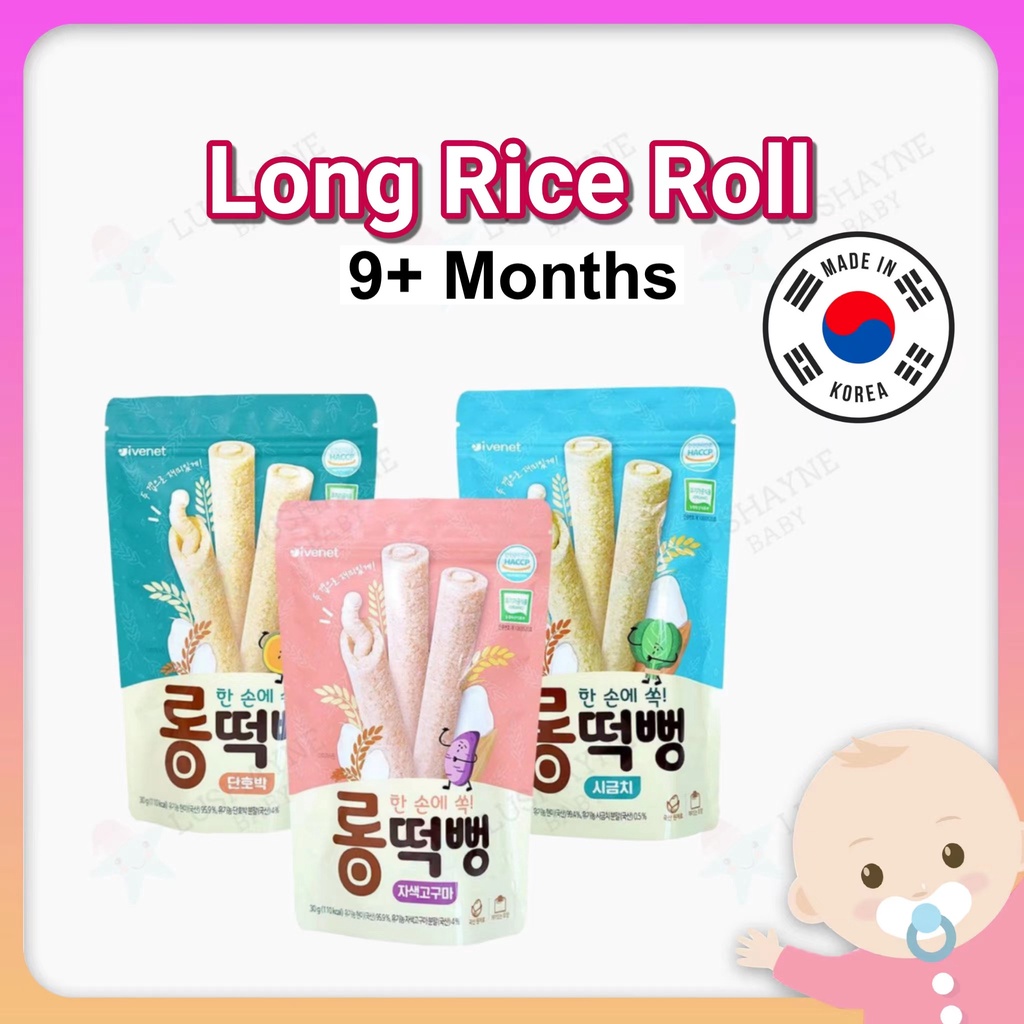 [🇰🇷 KOREAN Baby Food] Ivenet Organic Baby Long Rice Roll 9 months 30g ...