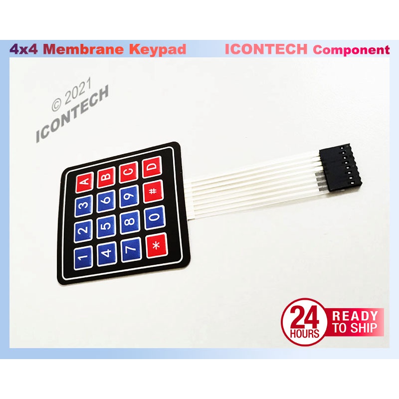 4x4 Keypad Membrane Matrix Keypad Arduino Numbering Keypad 4x4 Buttons ...