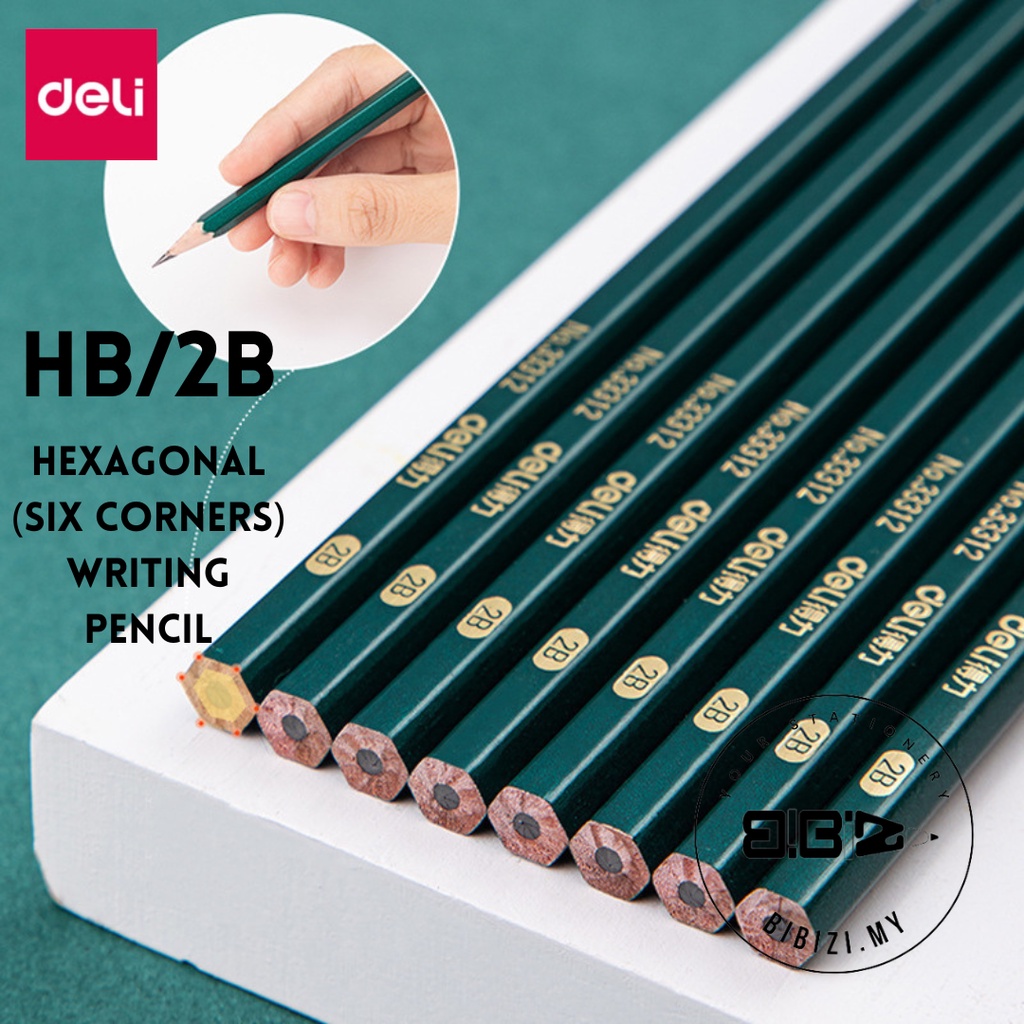 Deli HB/2B Pencil 10 Sticks HB/2B Hexagonal Pencil School Pencil HB/2B Pensel Sekolah HB/2B 铅笔 ...