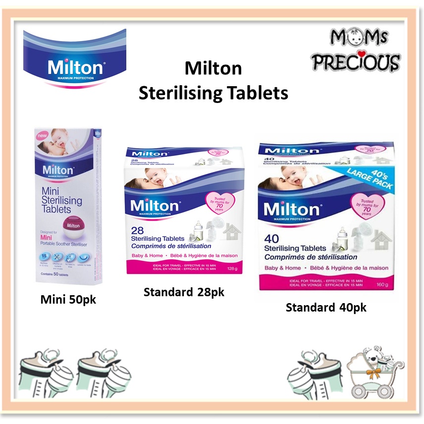 Milton Standard Sterilising Tablet (28pk / 40pk) /Mini Sterilising ...