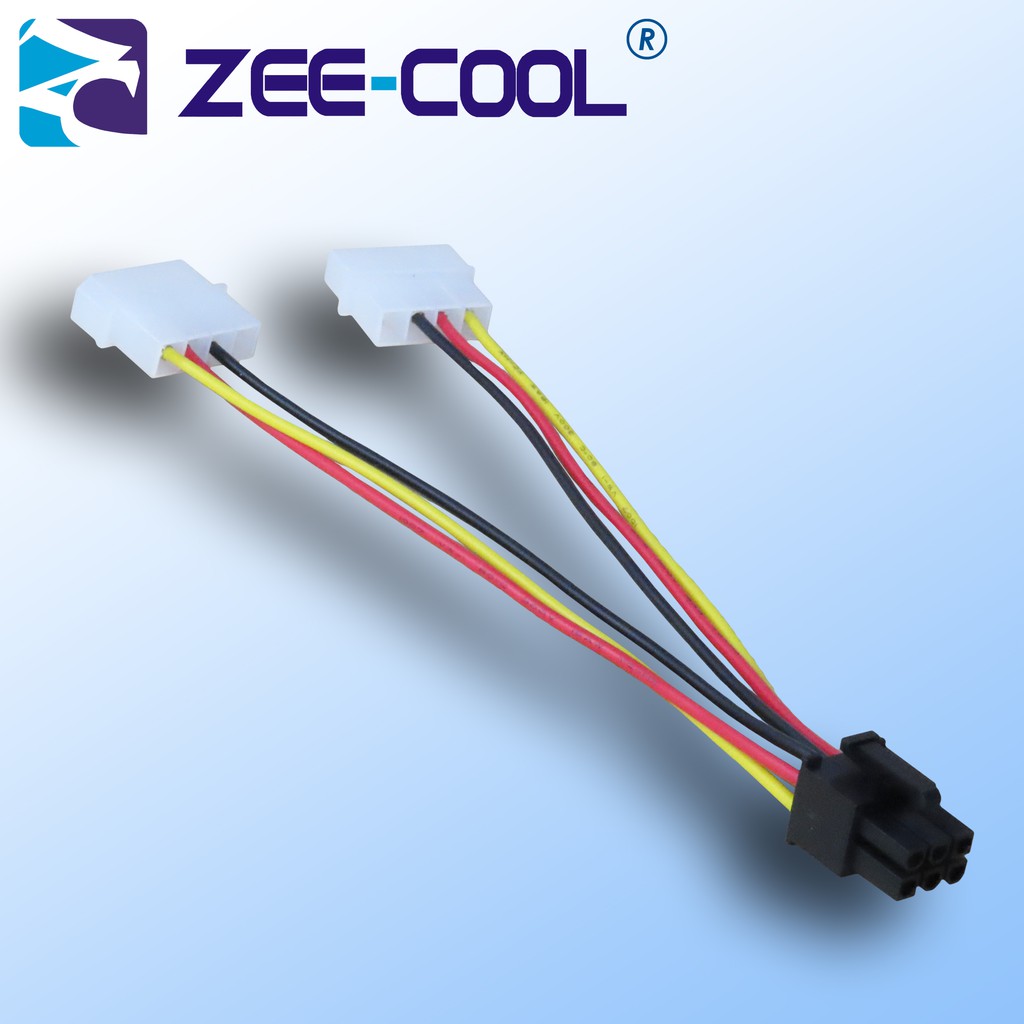 Dual 4 pin IDE Power Connector (Male) to 6 pin PCI-e Power Connector ...