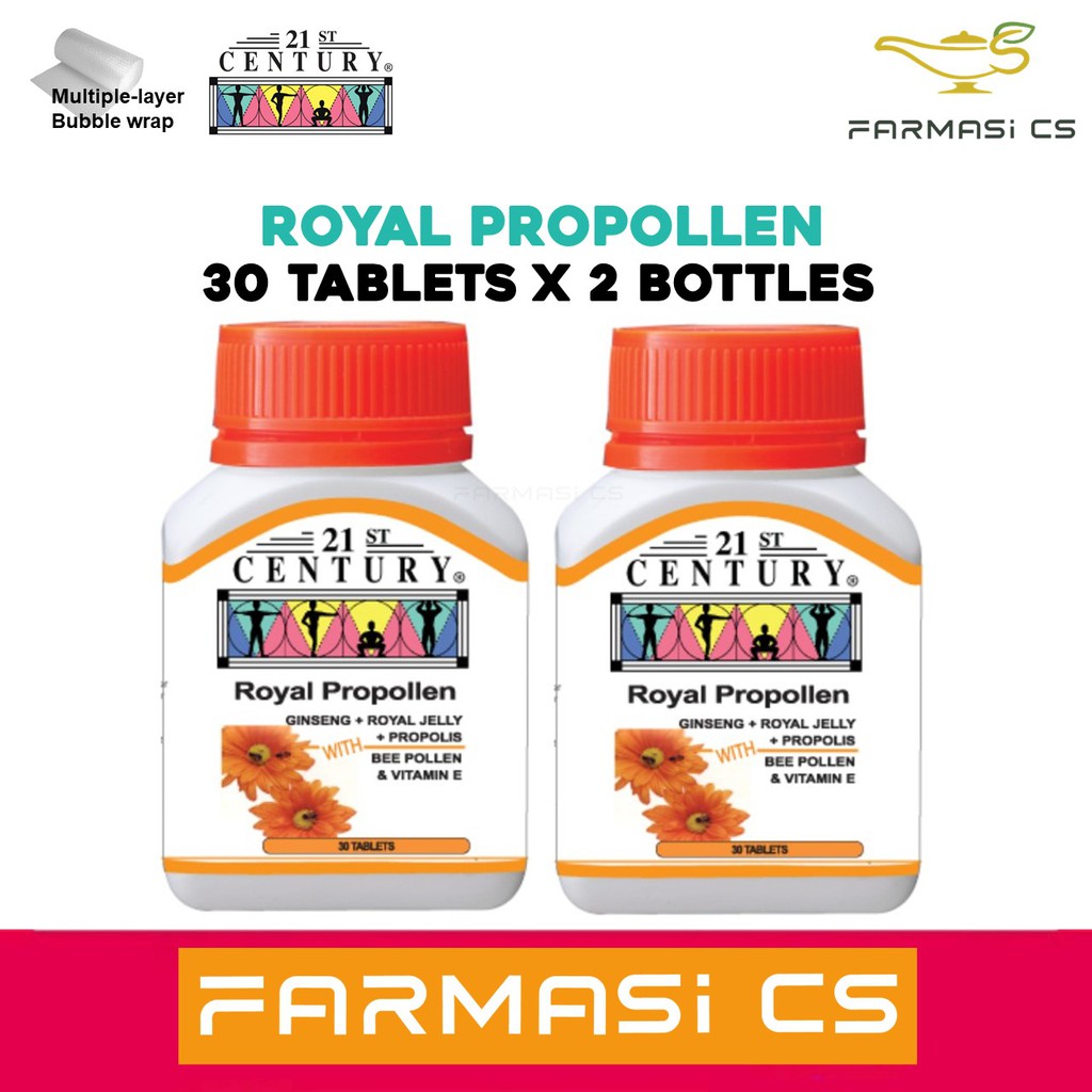 21st Century Royal Propollen 30 tablets x 2 bottles (TWIN) EXP:01/2026 ...