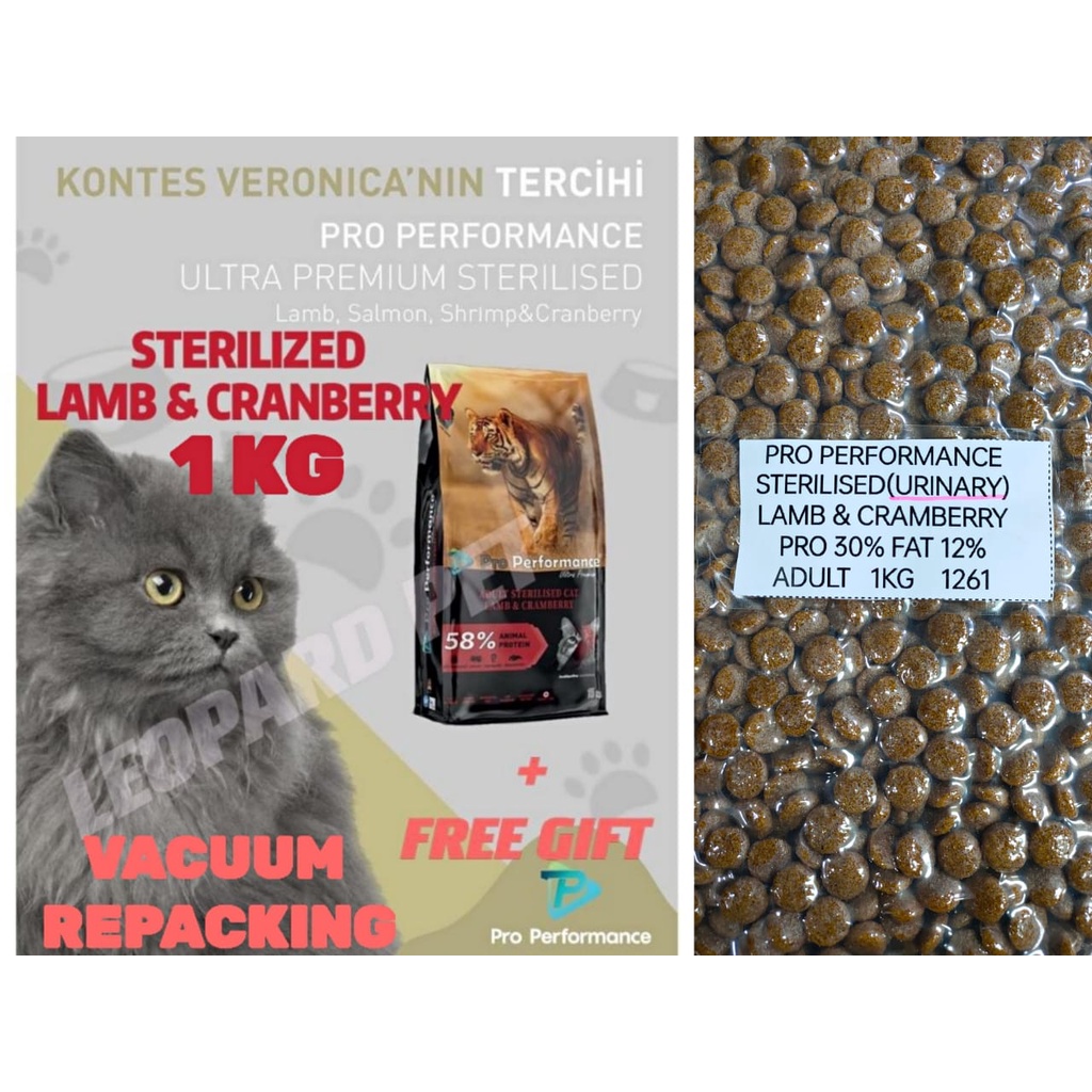 PRO PERFORMANCE ULTRA PREMIUM STERILIZED LAMB & CRANBERRY CAT FOOD 1KG ...