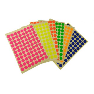 10shts Round Dot Color Label Sticker / Stiker Warna Bulat Color Paper ...