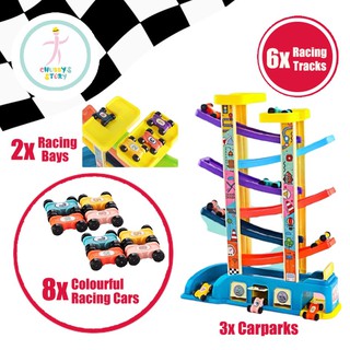 🏆🏎Chubby’s Zig Zag Car Race Tower Tracks Ramp Games Playset / Mainan ...